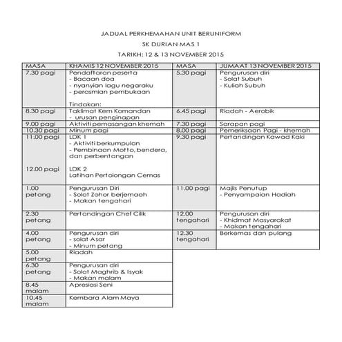 Senarai nama bulan dalam setahun | DOCX