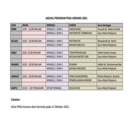 JADUAL PROGRAM PEKA ASRAMA 2021.doc