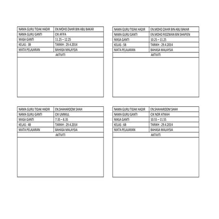 Jadual relief | DOCX