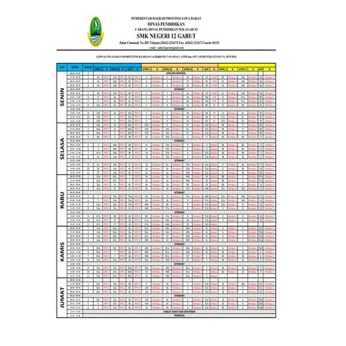 JADWAL TSM GENAP 2026 SMK NEGERI 12 GARUT | PDF
