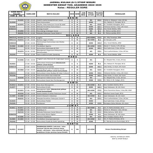 jadwal Kuliah Semster Genap kelas sore dan kelas pagi 24-25.pdf