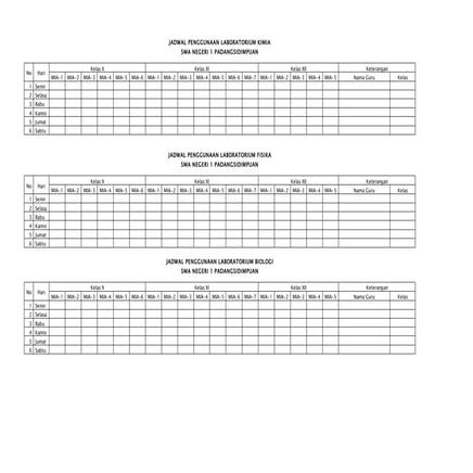 Jadwal penggunaan laboratorium | PPT