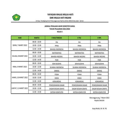 jadwal pts 2022.pdf | Education