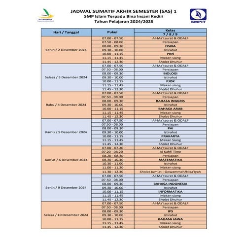 JADWAL SAS SMP IT Bina Insani Tapel 2024-2025.pdf
