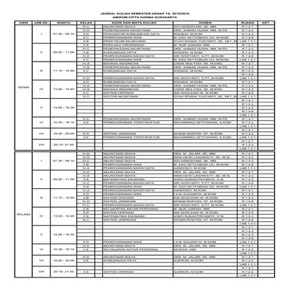 Jadwal Semester Genap New Pdf