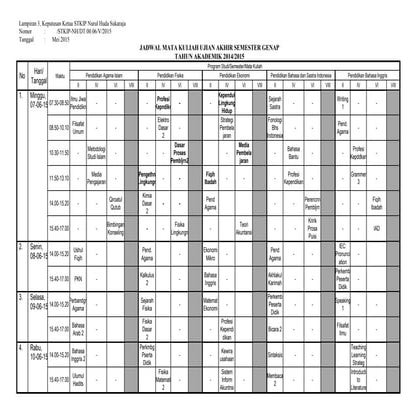 Jadwal uas20142 | PDF
