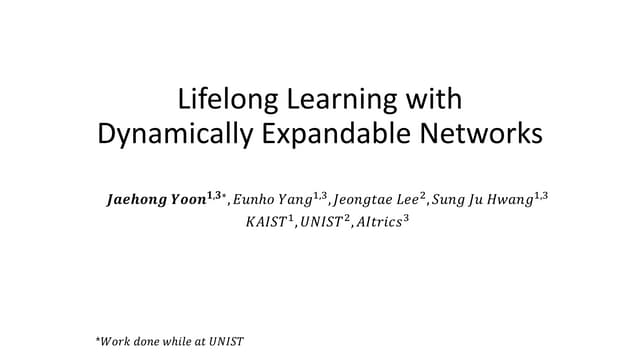 Lifelong Learning For Dynamically Expandable Networks Pdf Computer Networking Computing