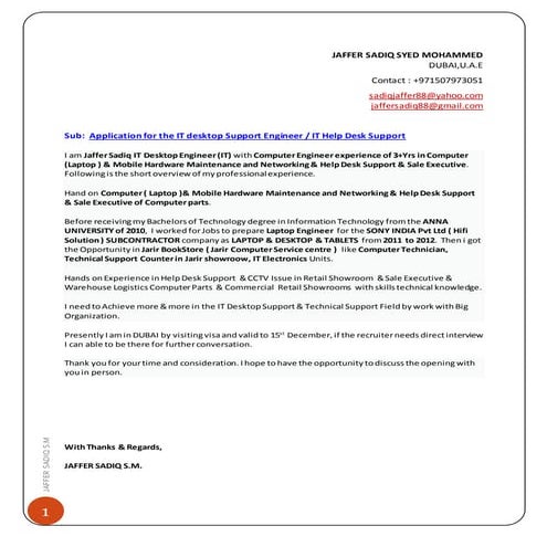 Jaffer sadiq new1 cv it | DOCX