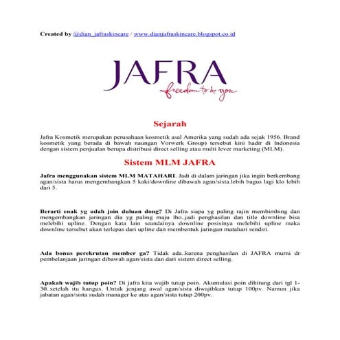 Jafra indonesia | PDF