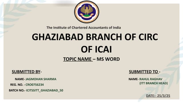 Presentation on msword page layout | PPTX