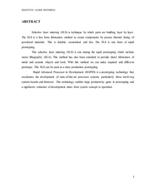 Selective laser sintering | PPTX