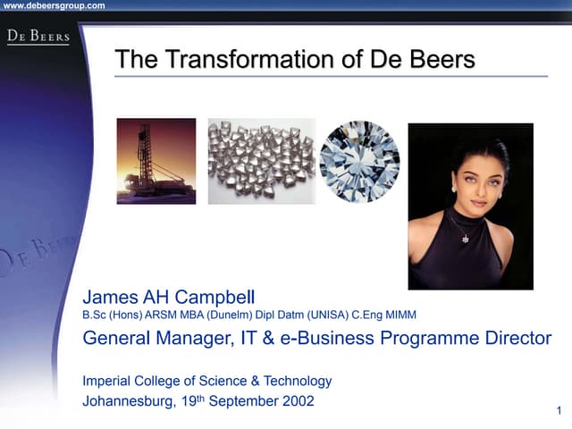 De Beers "Diamond Is Forever" ad campaign | PPT | Commodities | Economy