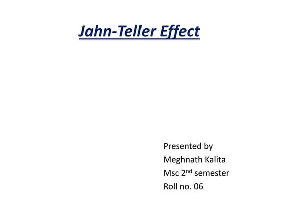 Jahn-Teller Theorem | PPT