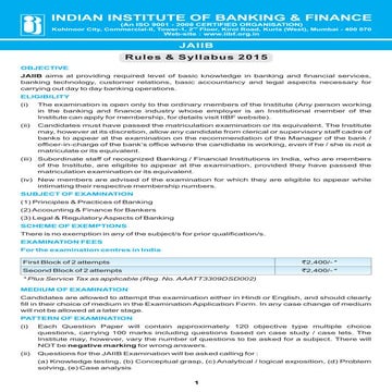 Jaiib syllabus 2016 | PDF