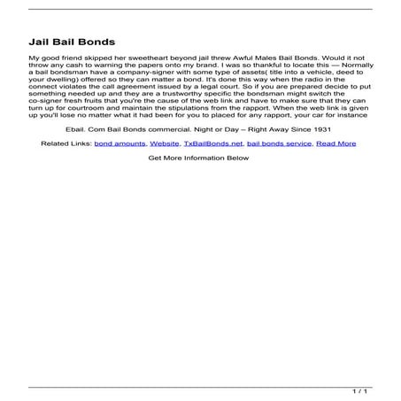 Jail Bail Bonds | PDF