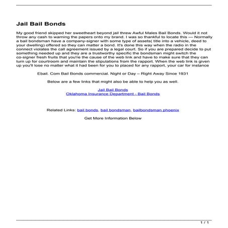 Jail Bail Bonds | PDF