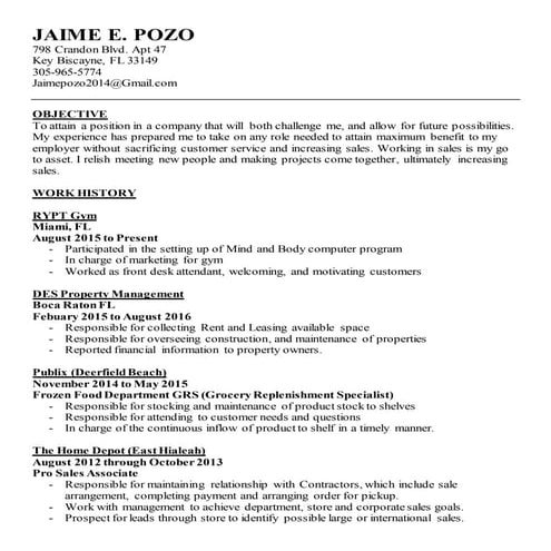 Jaime resume march 2017 | DOCX