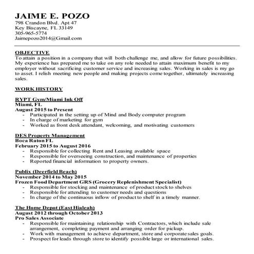 Jaime resume march 2017 | DOCX