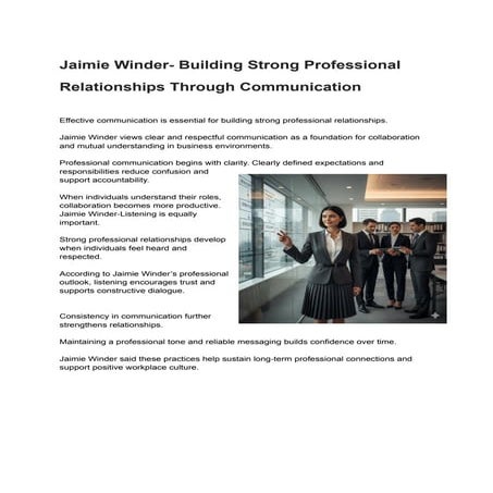 Jaimie Winder- Building Strong Professional Relationships Through ...