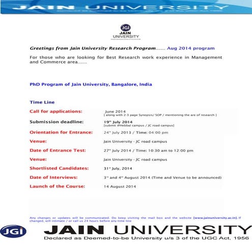 Jain university.....ph d .... 2014.... information .MM Bagali | PDF