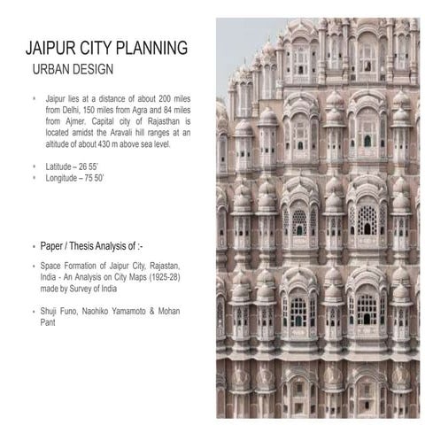 Jaipur City Planning - Urban Design | PPT
