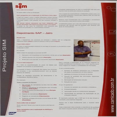 Publicação Interna - Projeto SIM - Implantação SAP Camicado Houseware ...