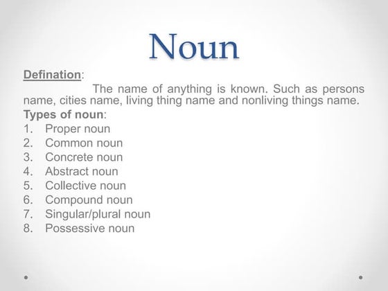 Presentation of nouns | PPT