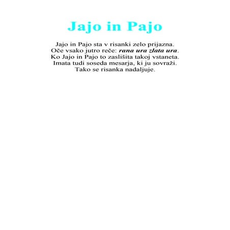 Jajo In Pajo | DOC