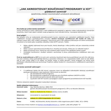 Jak akreditovat koučovací programy | PDF