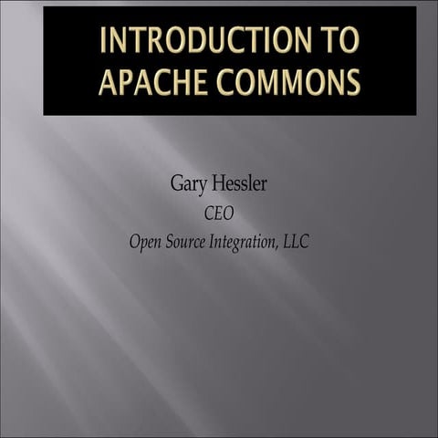 Apache Commons Overview Ppt Programming Languages Computing