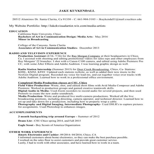 Jake Kuykendall Resume | DOC