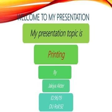 Presentation about fabric printing. pptx | PPTX