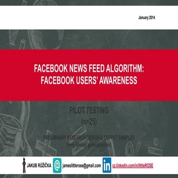 Facebook News Feed Algorithm: Facebook User Awareness | PPT