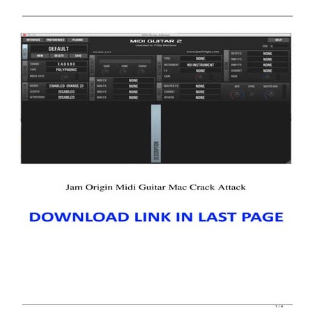 Jam Origin Midi Guitar Mac Crack Attack | PDF