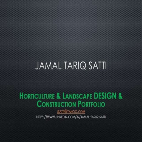 JAMAL TARIQ SATTI (Portfolio Design and Construction Projects) | PDF