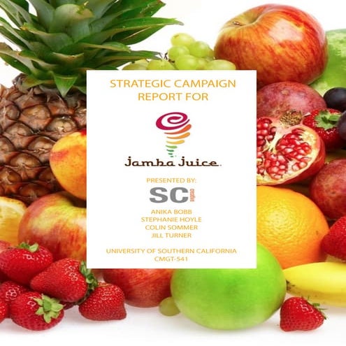 Jamba Juice Marketing Plan - Graduate Project | PDF