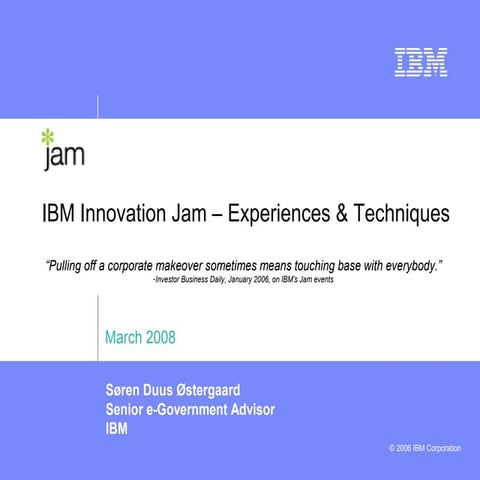 Soren Duus Ostergaard - IBM innovation jam | PDF