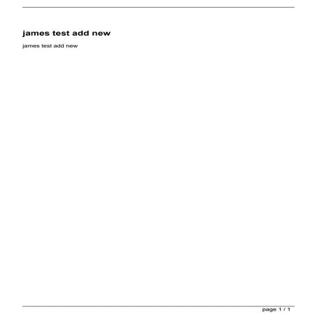 james test add new | PDF