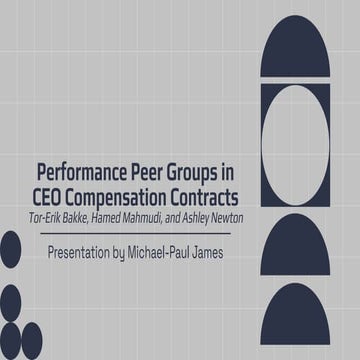 Performance Peer Groups in CEO Compensation Contracts | PDF