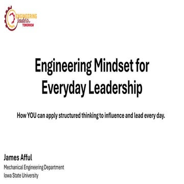 Engineering Mindset for Everyday Leadership — James Afful [Emerging ...