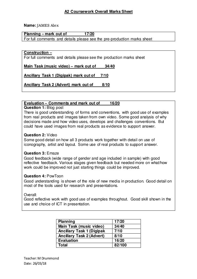 Overall Feedback Sheet Overall Feedback Sheet