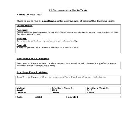 Production Feedback Sheet | DOCX