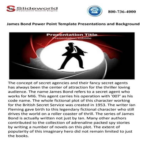 James Bond Powerpoint Template Presentations and Background | PDF