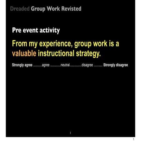 The dreaded "Group Work" strategy revisited | PDF
