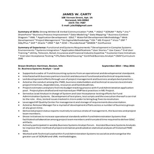 James carty text based resume May 2016 | PDF