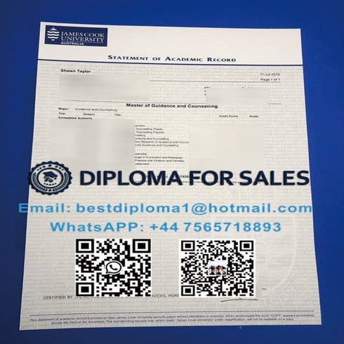 How to Get Fake JCU Transcript, Fake James Cook University Transcript | PDF