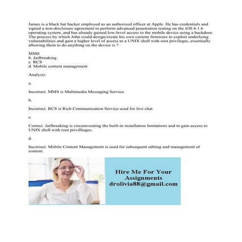 James is a black hat hacker employed as an authorized officer at Apple.docx