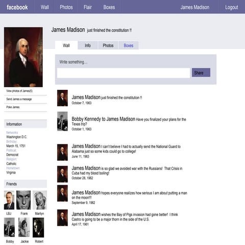 James Madison Facebook | PPT