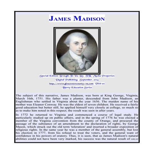 James Madison, A Short History | PDF