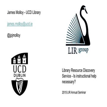 Library resource discovery service - is instructional help necessary | PPTX